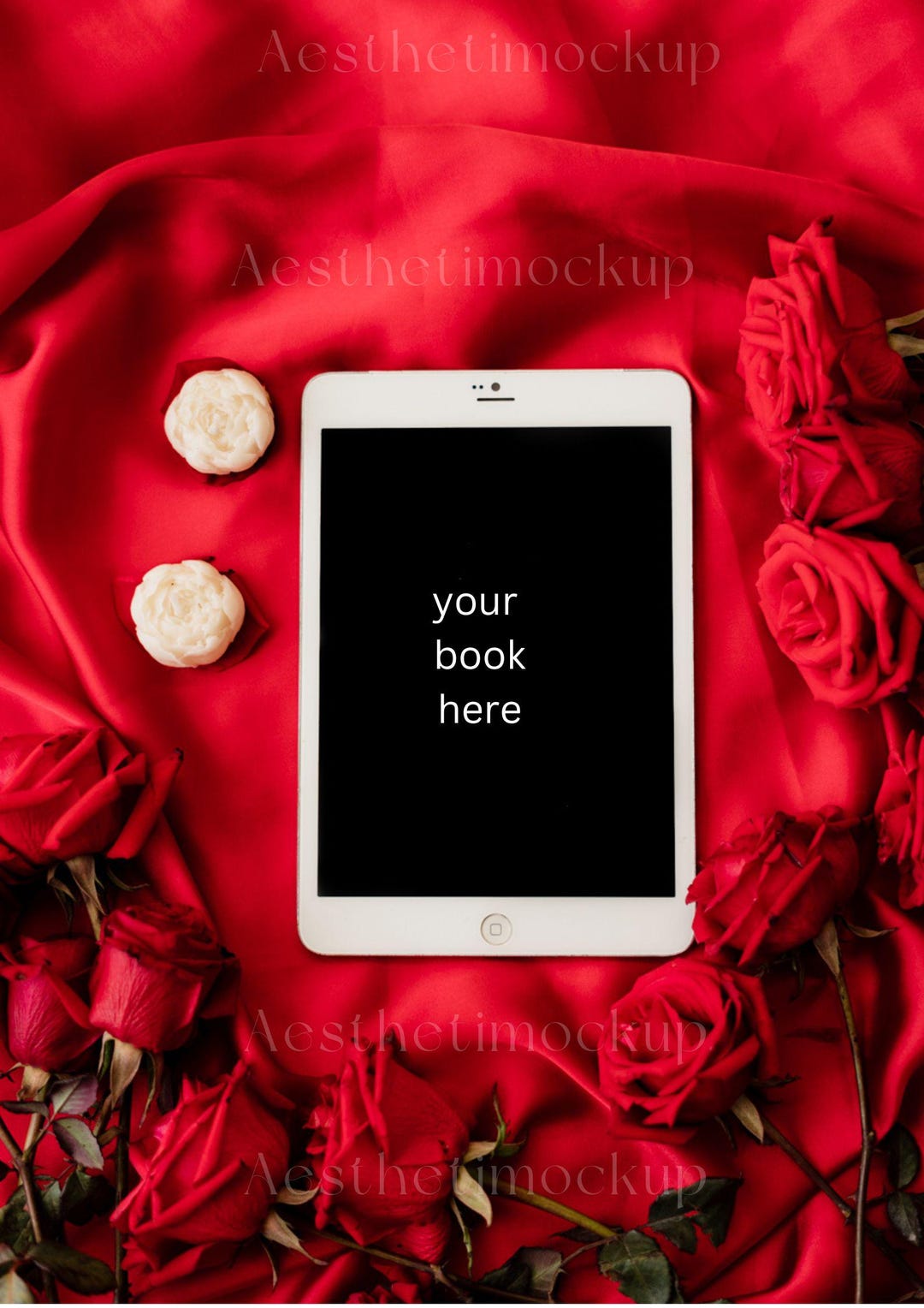 Dark Red Romance E-book Template Dark Academia Romantic Ebook Mockup ...