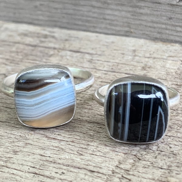 Banded Agate Ring - Etsy