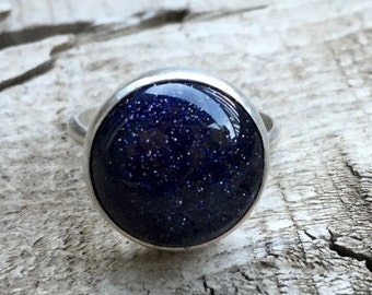 Dark blue stone ring | Etsy
