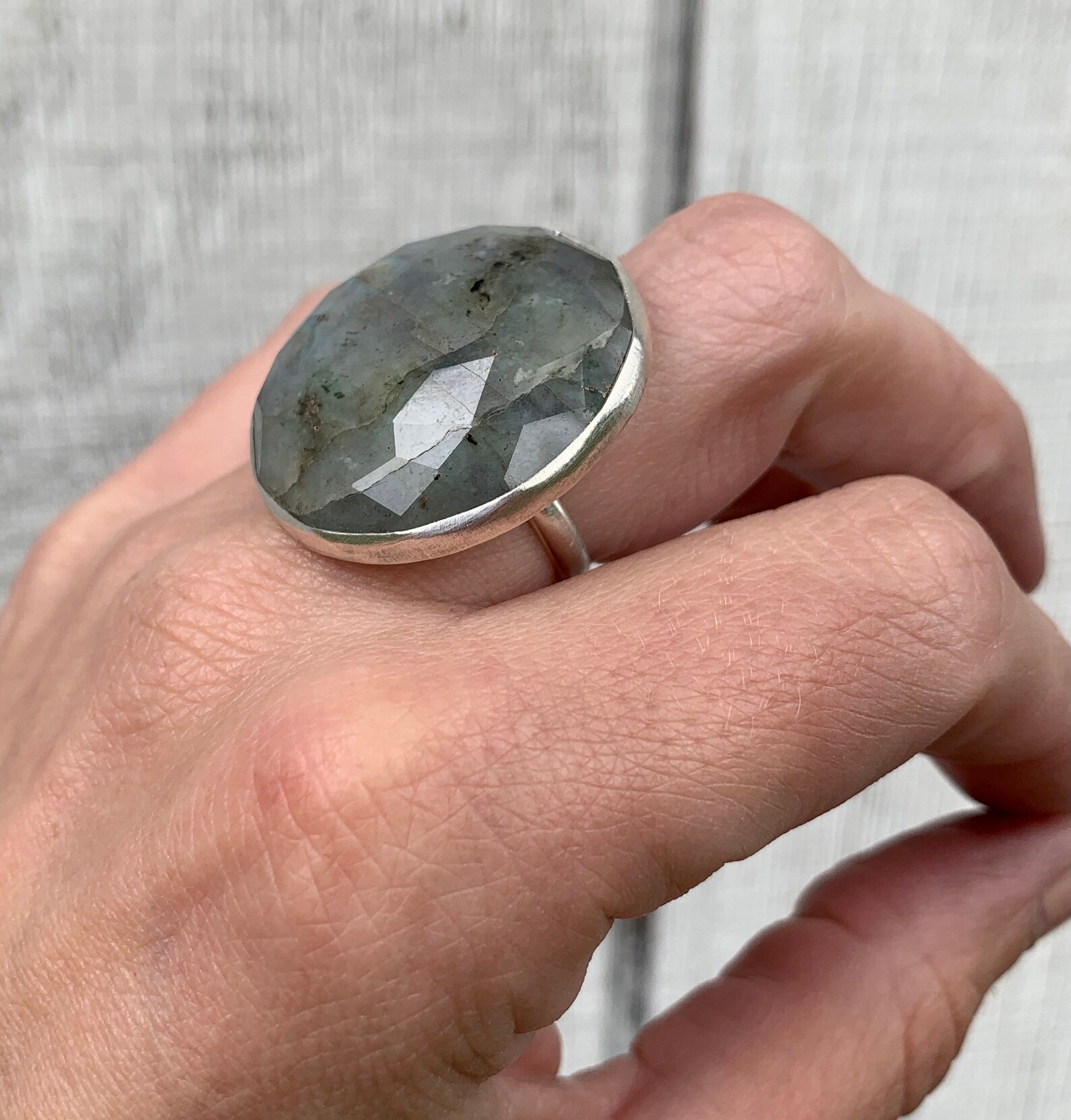 Large Round Labradorite Statement Ring of Protection and Balance ...