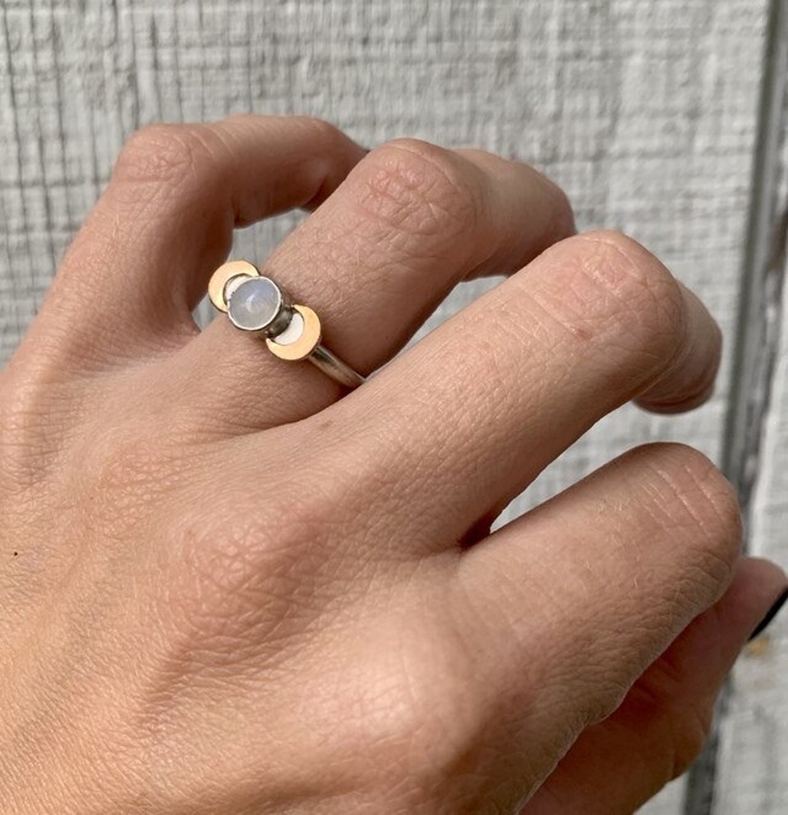 Witchy Goddess Moonstone 14 Karat Gold Filled Crescent Moon - Etsy