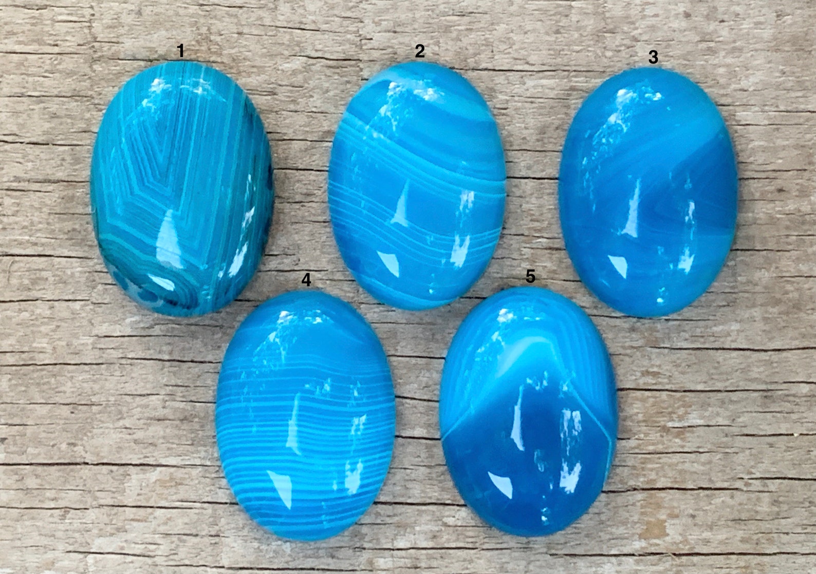 Large Oval Blue Brazilian Agate Sterling Silver Ring Blue - Etsy