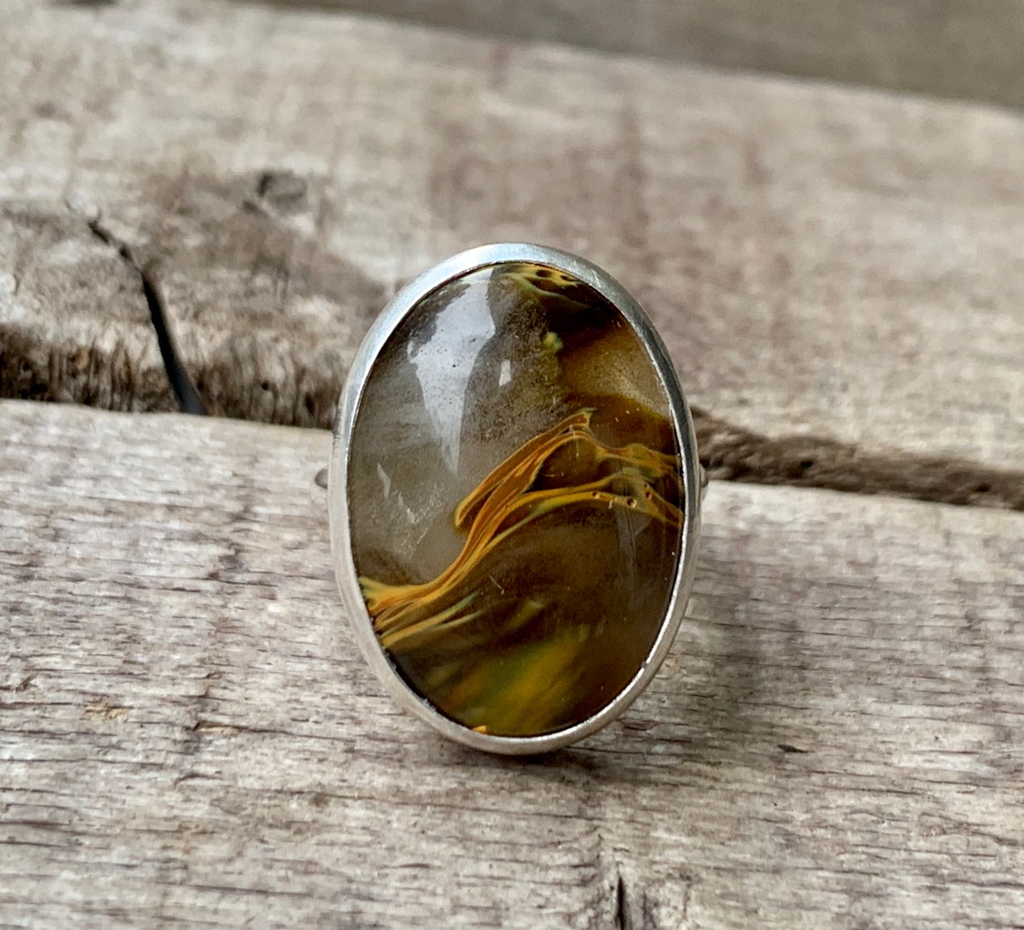 Large Oval Volcano Cherry Quartz Sterling Silver Ring | Boho Jewelry ...