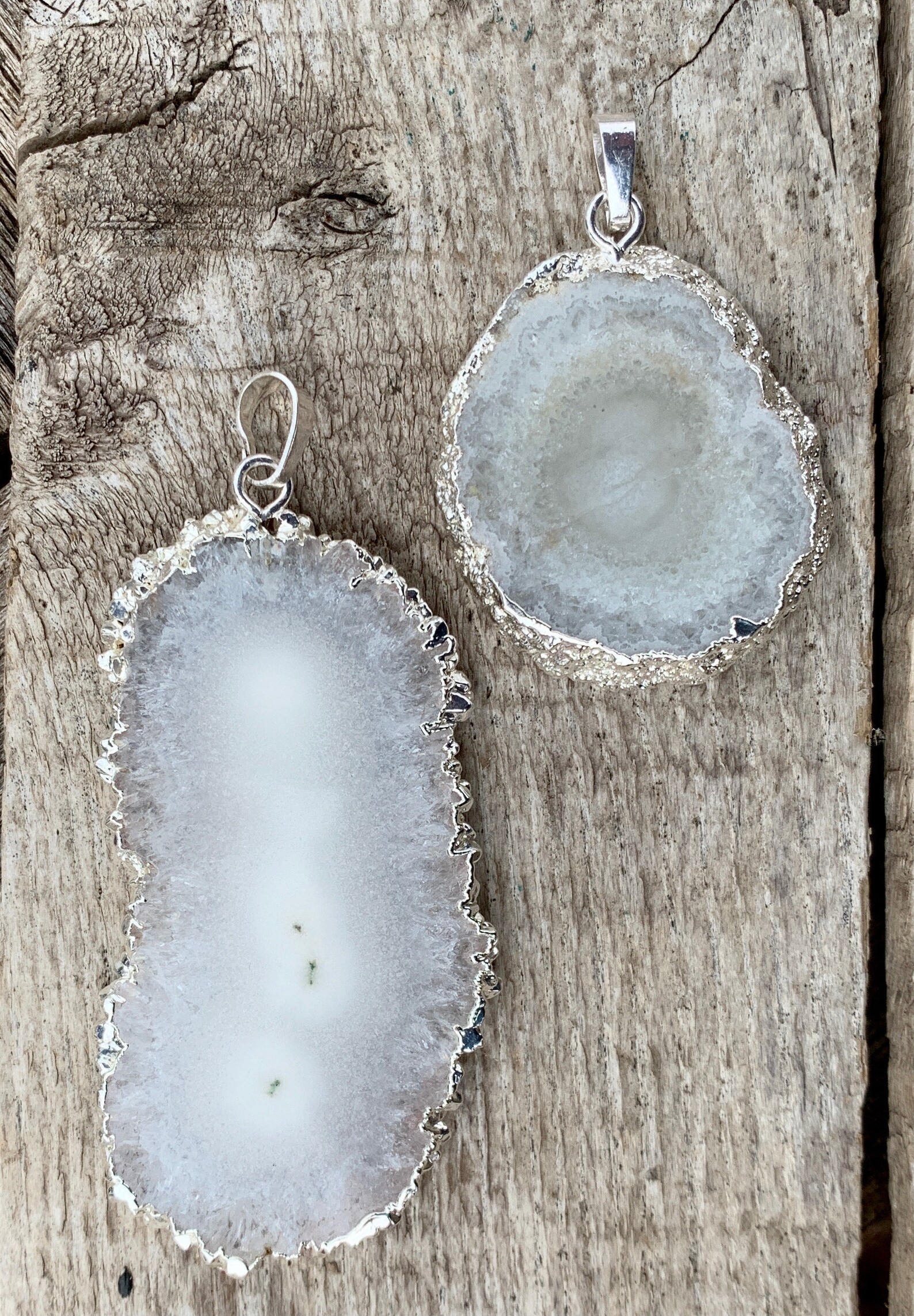 Stunning White Solar Quartz Silver Electroplated Statement | Etsy