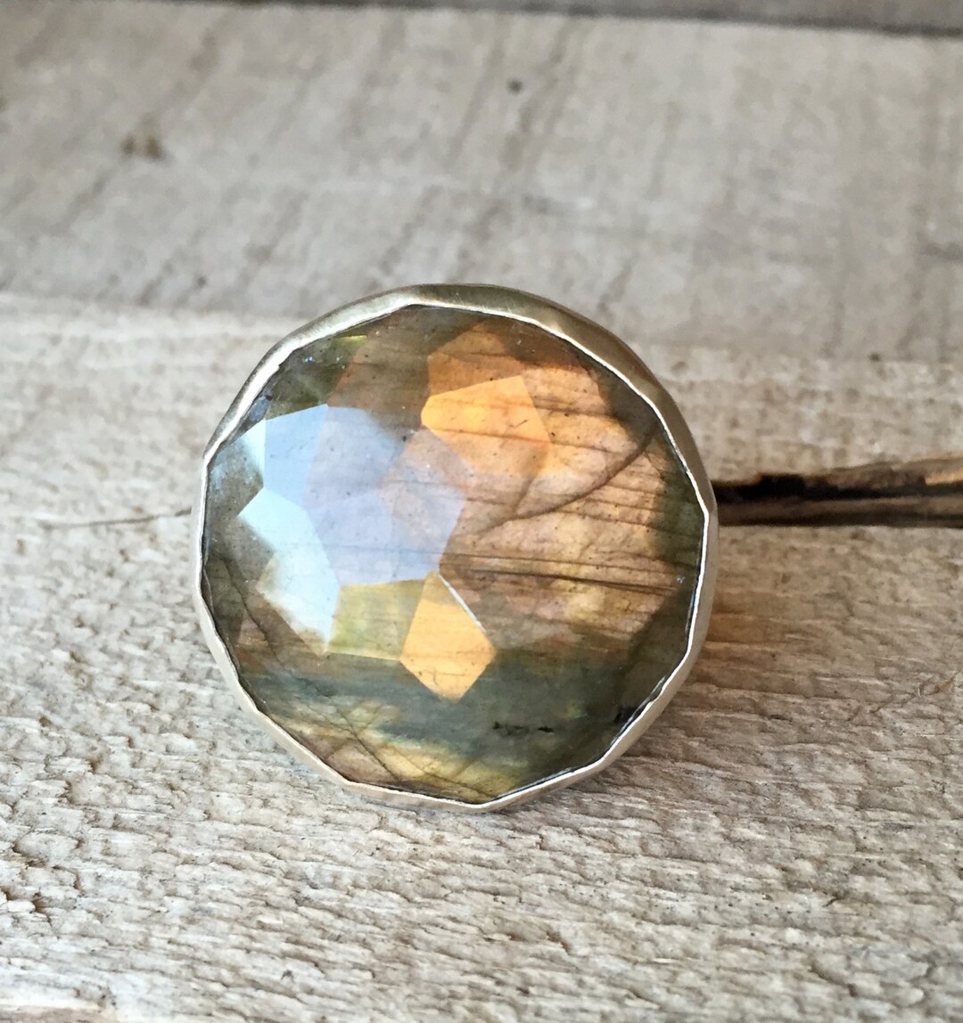 Large Round Labradorite Statement Ring of Protection and Balance ...