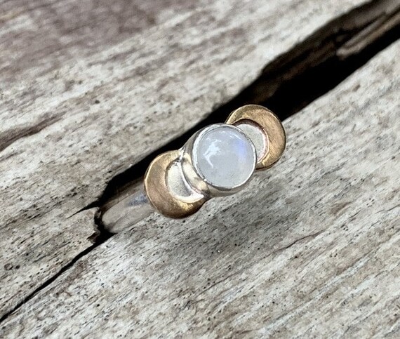Witchy Goddess Moonstone 14 Karat Gold Filled Crescent Moon | Etsy