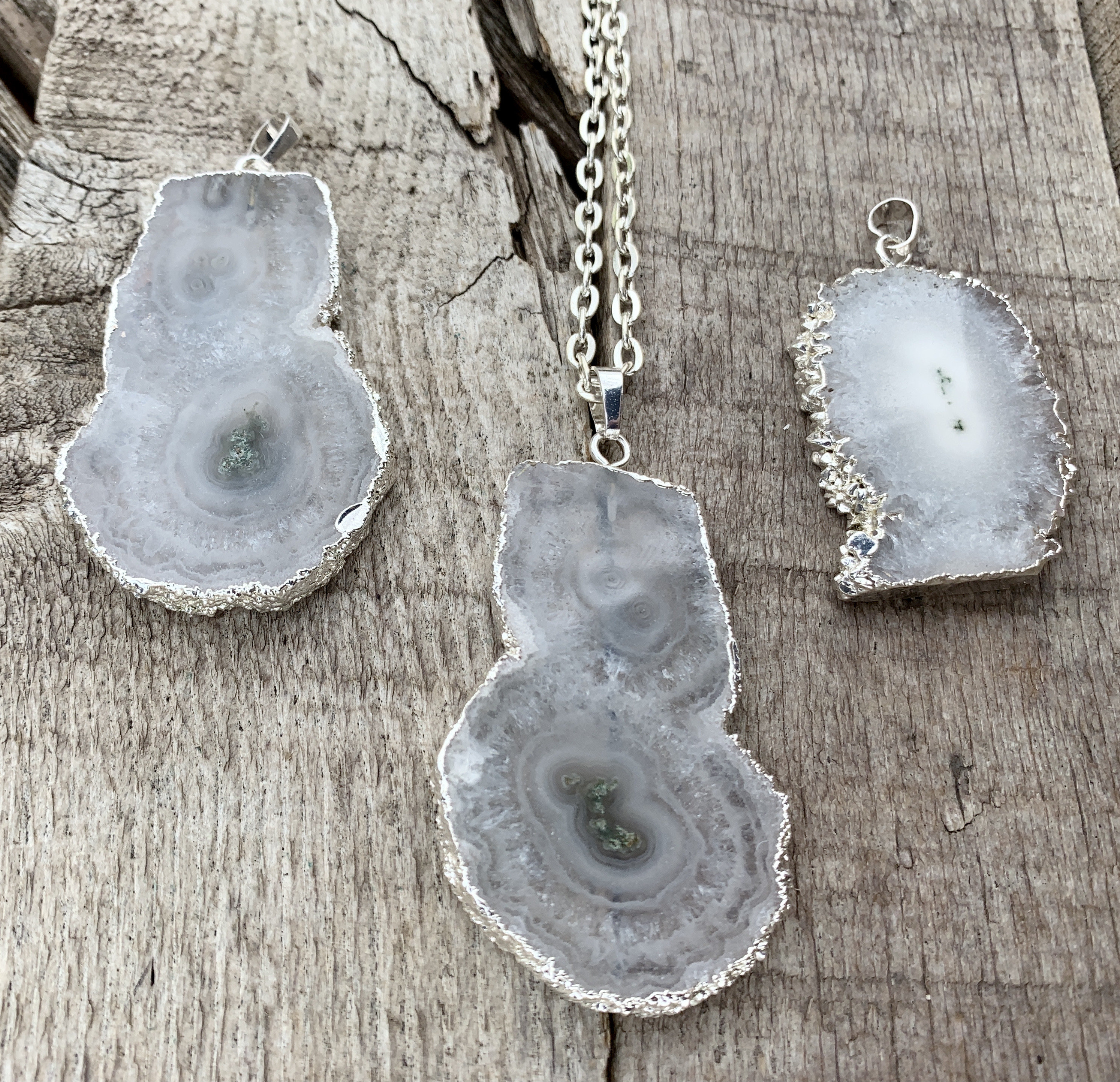 Stunning White Solar Quartz Silver Electroplated Statement | Etsy