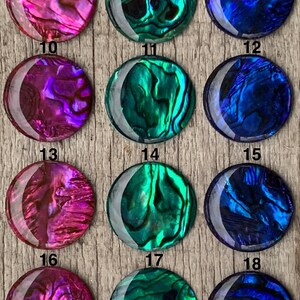 Bright Blue Green or Purple Round Paua Abalone Shell Elegant Ring in ...