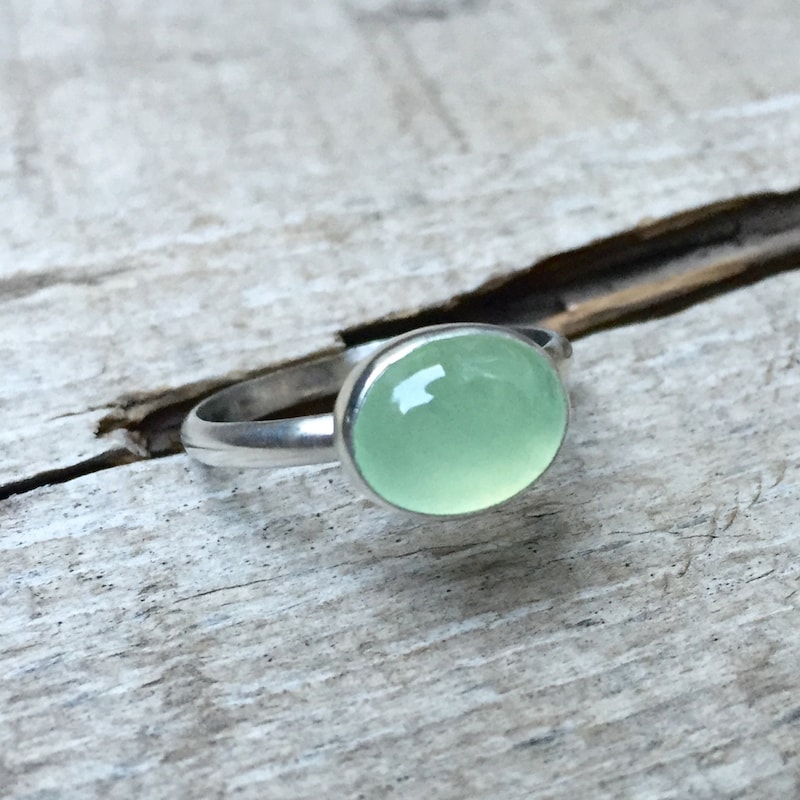 Green Silver Ring - Etsy
