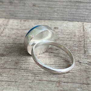 Elegant Minimalist Round Cobalt Blue Howlite Sterling Silver Ring - Etsy