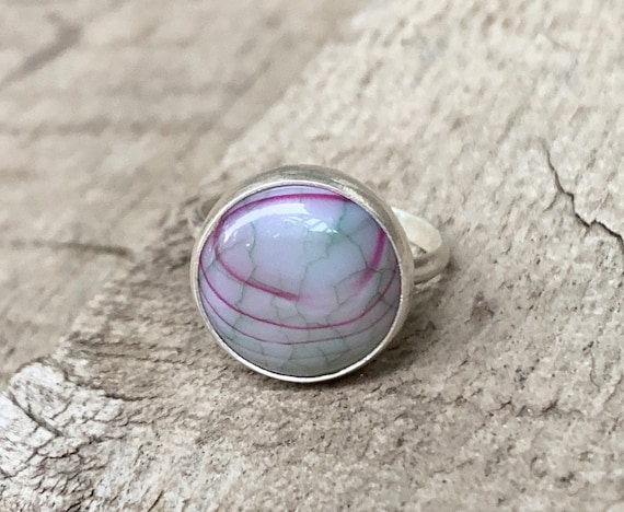 Unique Round Dragon Agate Choose Your Stone Sterling Silver | Etsy