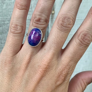 Elegant Pastel Blue Pink Purple Dragon Agate Sterling Silver Ring ...