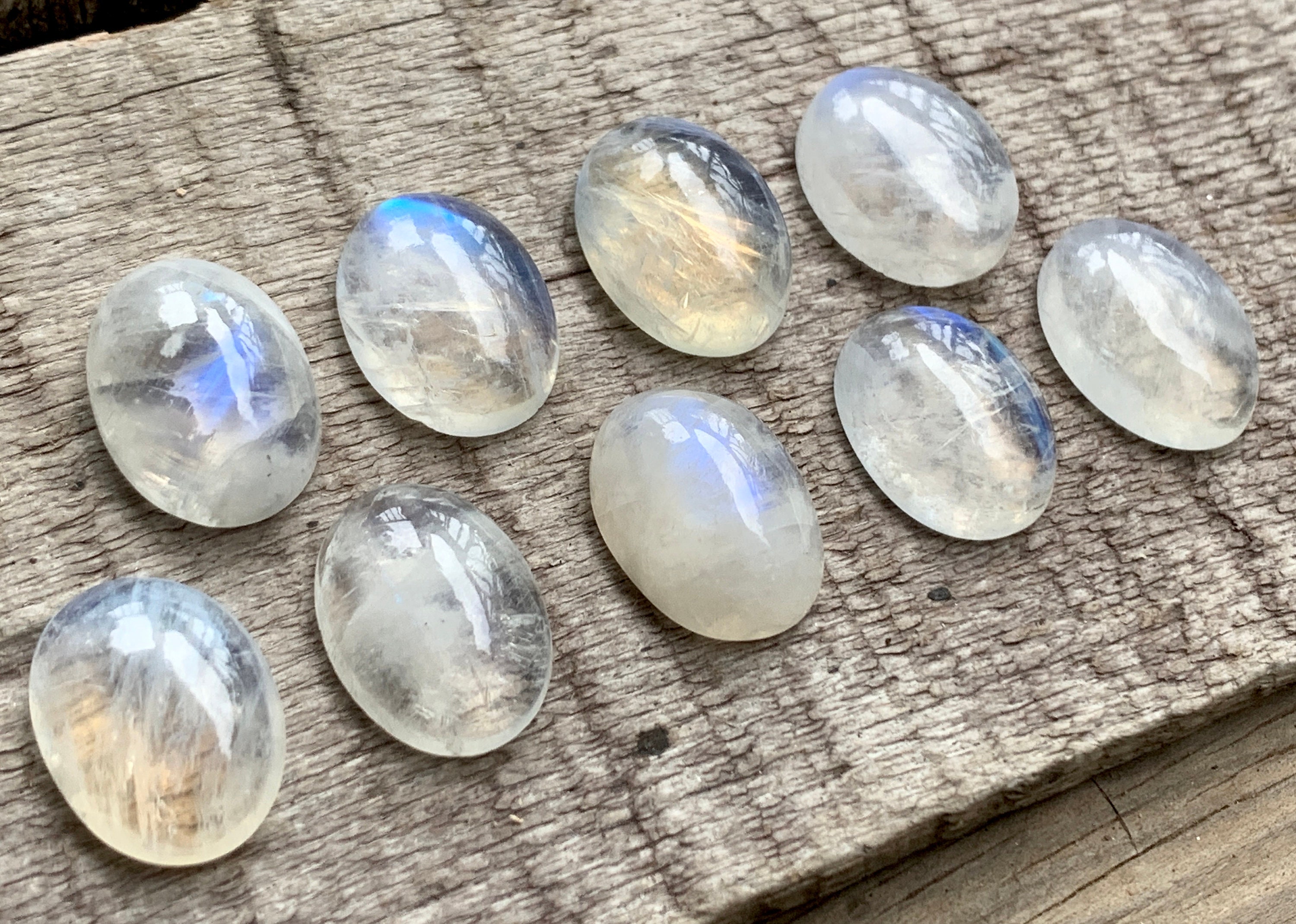 Elegant Large Oval White Rainbow Moonstone Sterling Silver | Etsy