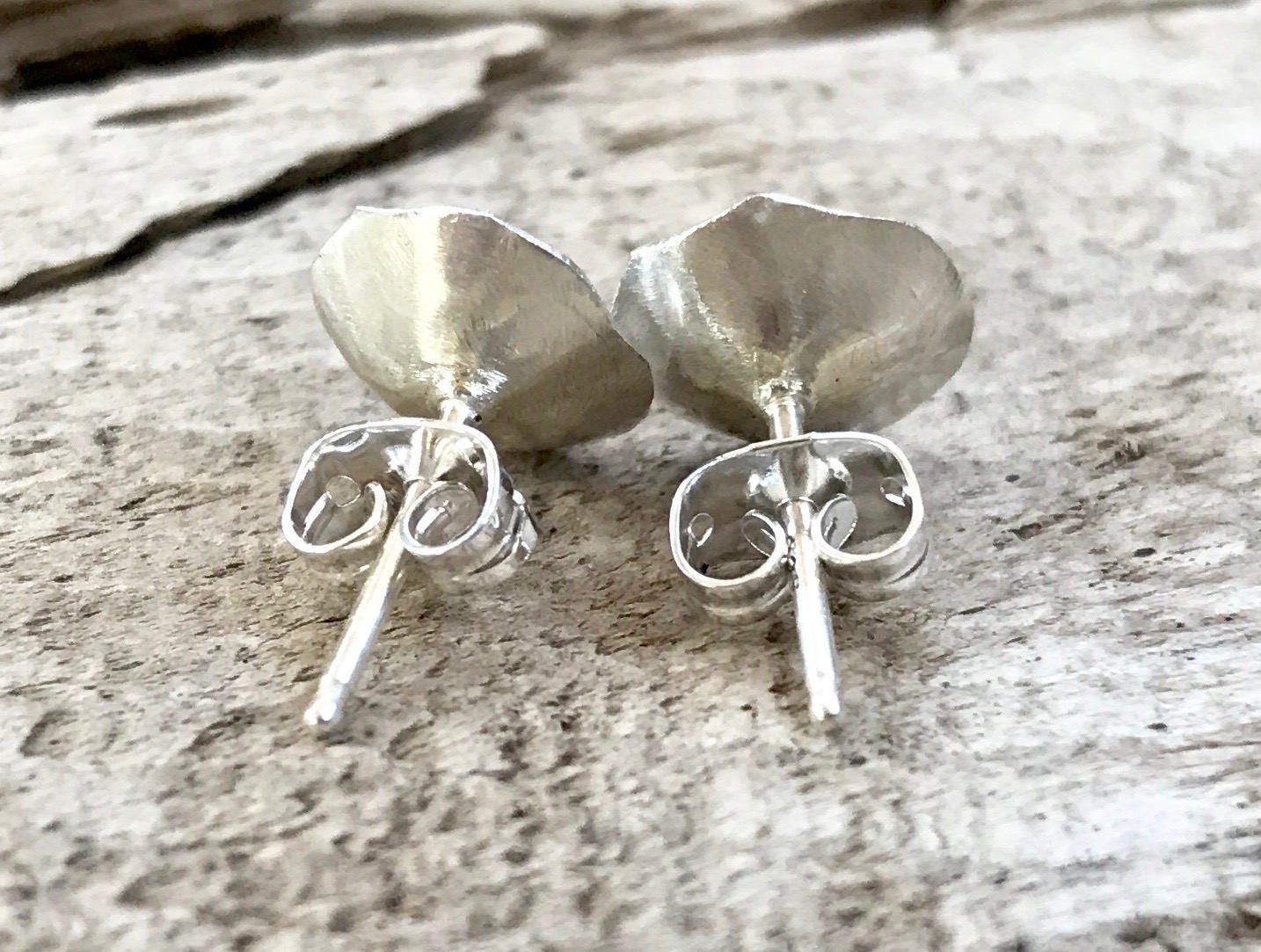 Haptic Collection Sterling Silver Organic Free Form Circle Stud ...