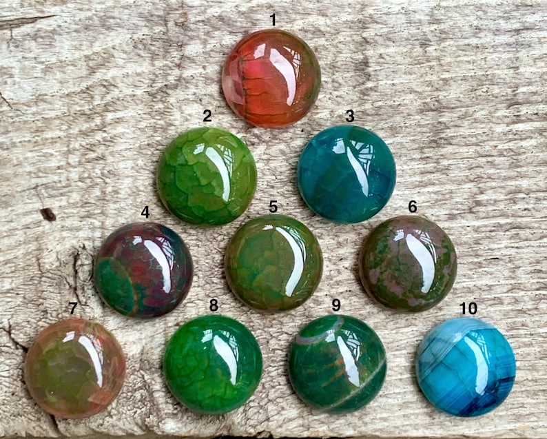 Unique Round Dragon Agate Choose Your Stone Sterling Silver | Etsy