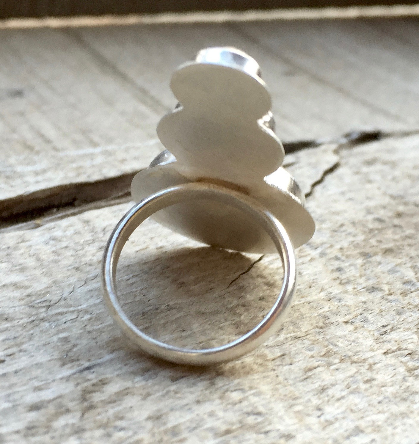 Rose Quartz Labradorite Purple Moonstone Ring | Tri Stone Statement ...