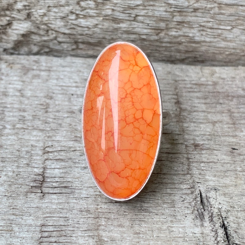 Orange Gemstone Ring - Etsy