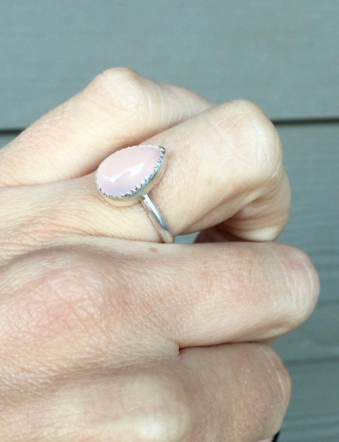 Romantic Light Pink Teardrop or Pear Shaped Serrated Setting - Etsy