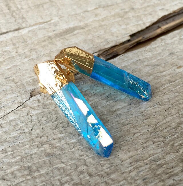 Titanium Rainbow Hot Pink Aura Crystal Bullet Point Gold | Etsy