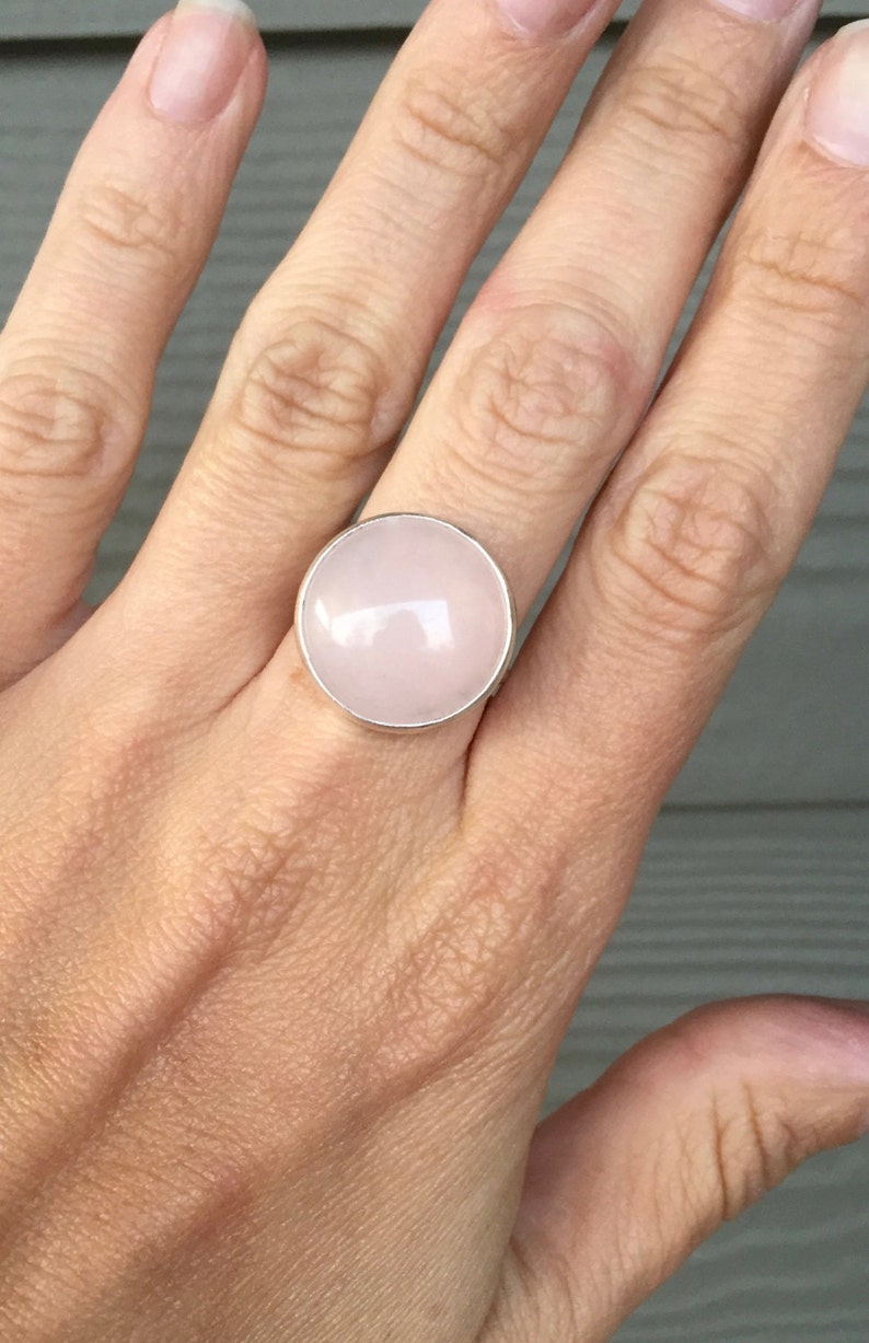 Elegant Romantic Pretty in Pink Rose Quartz Round Sterling | Etsy