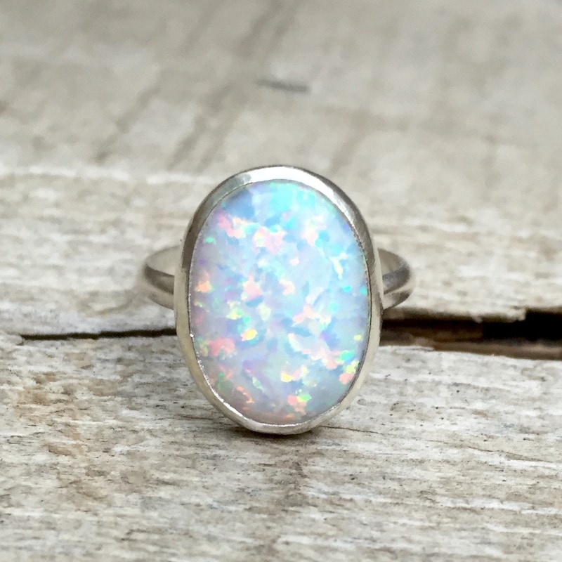 Simple Opal Ring - Etsy