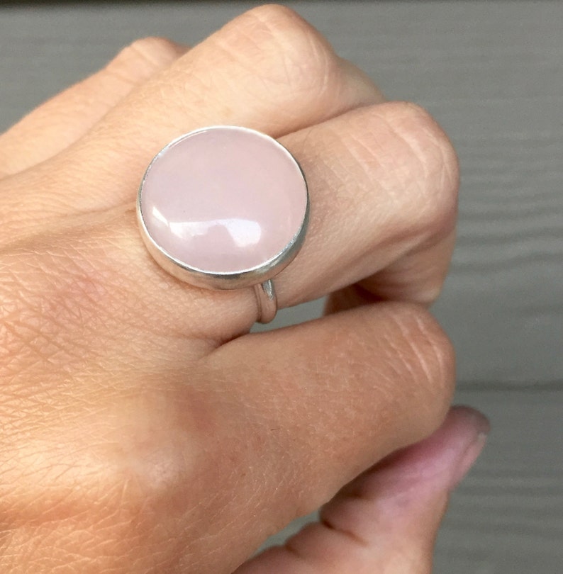 Elegant Romantic Pretty in Pink Rose Quartz Round Sterling | Etsy