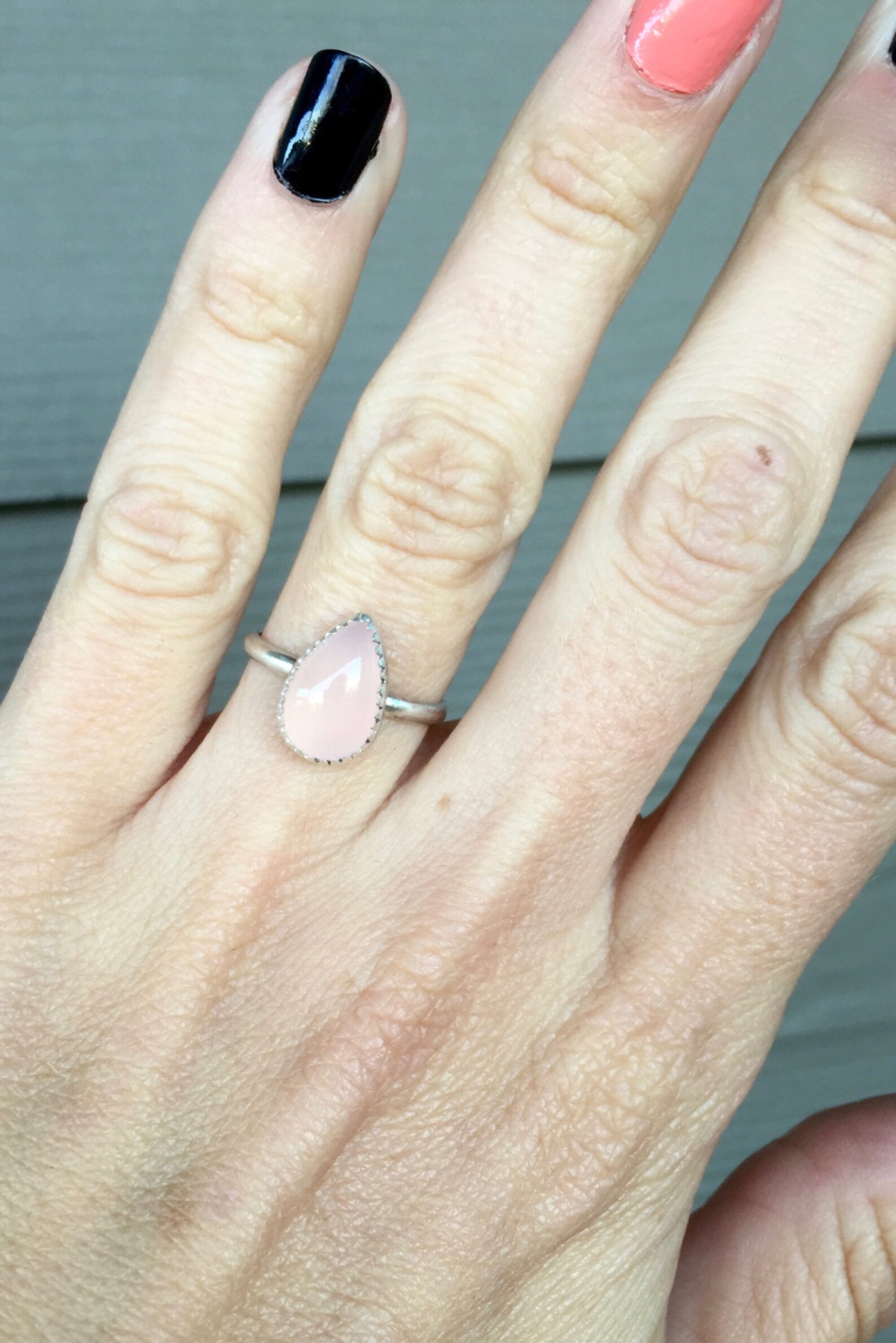 Romantic Light Pink Teardrop or Pear Shaped Serrated Setting - Etsy