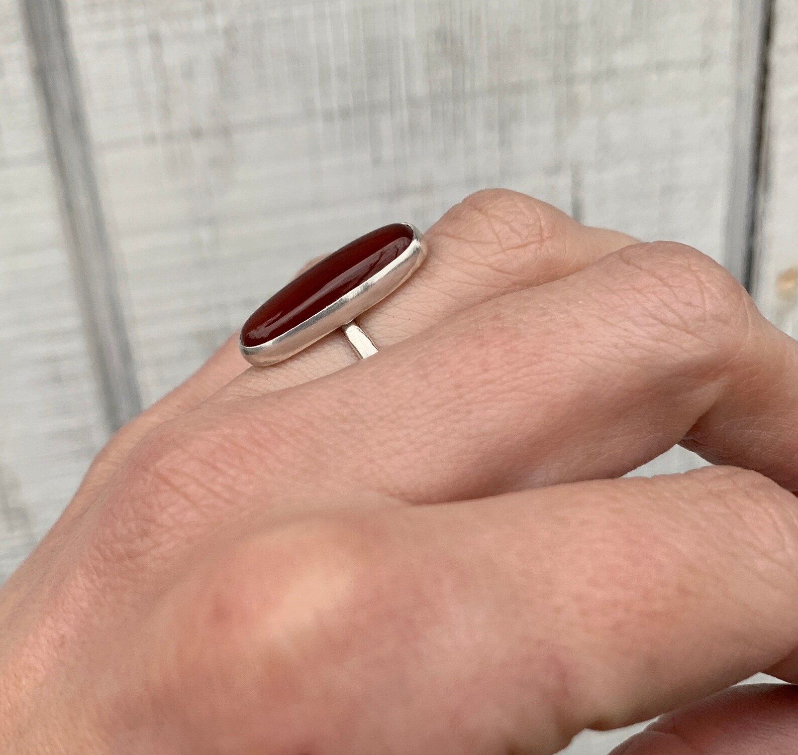 Elegant Oval Blood Red Carnelian Sterling Silver Ring | Carnelian Ring ...