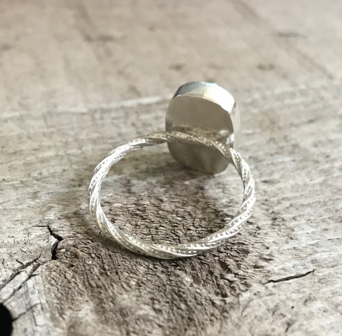 Elegant Rectangle Cushion Cut Aqua Blue Chalcedony Boho Ring - Etsy