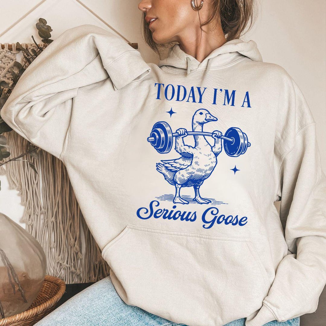 Serious Goose Gym PNG | Vintage Washed Goose Graphic | Funny Workout ...