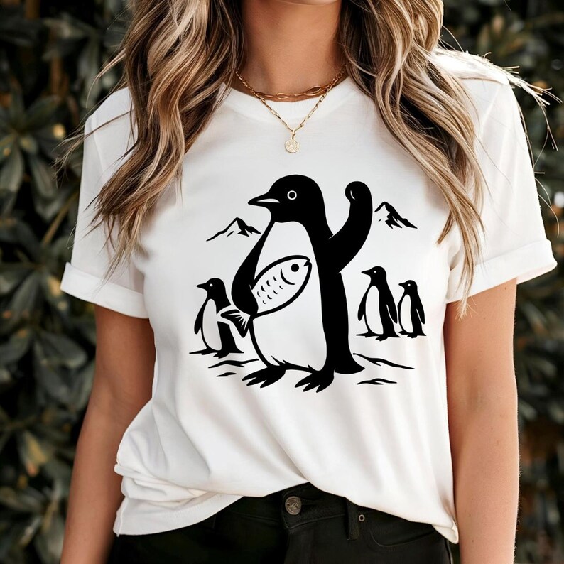 Funny Penguin Protest PNG | Fish & Penguin Art Clipart | Digital ...