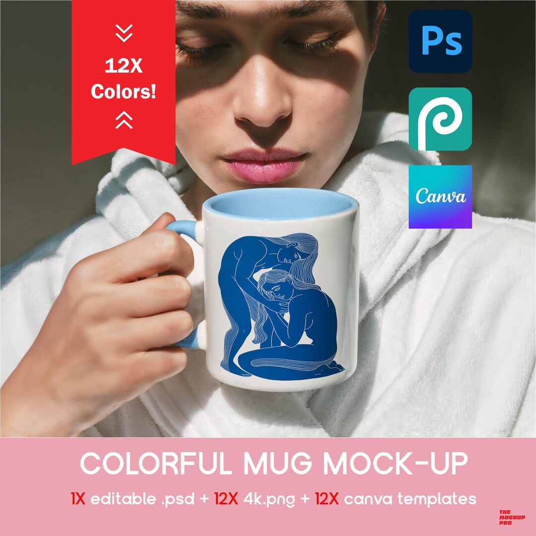Mug Mockup Bundle - 12 Colors - PSD PNG Canva Template - Etsy