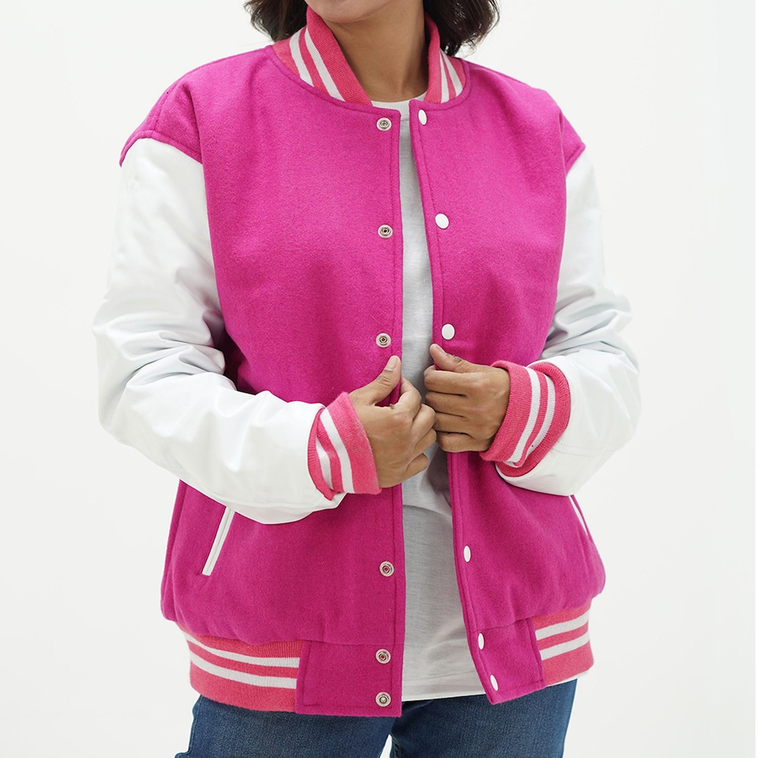 Women's Varsity Jackets, Wool Body and Leather Arms Letterman Jackets ...