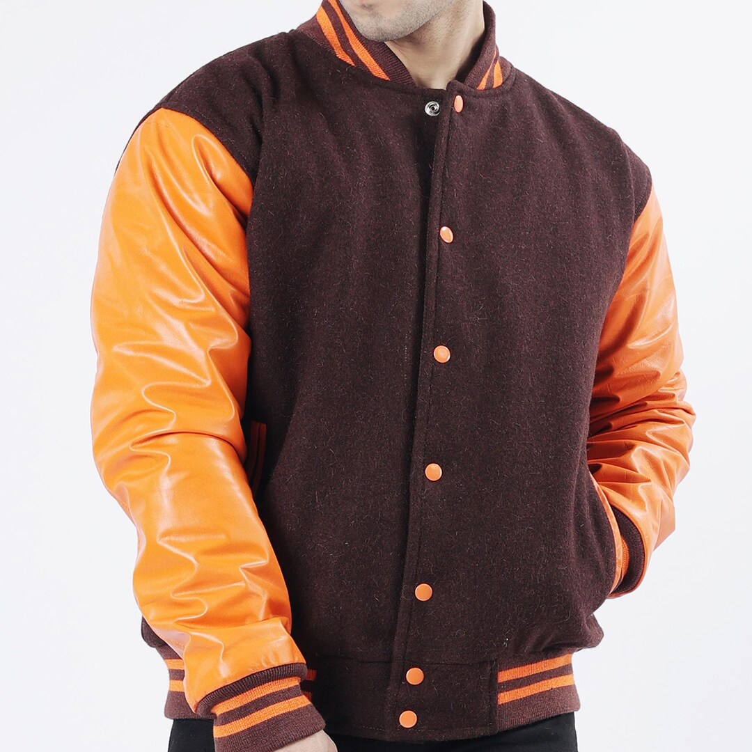 Men's Letterman Jacket Premium Wool Body Pure Cowhide Leather Sleeves ...
