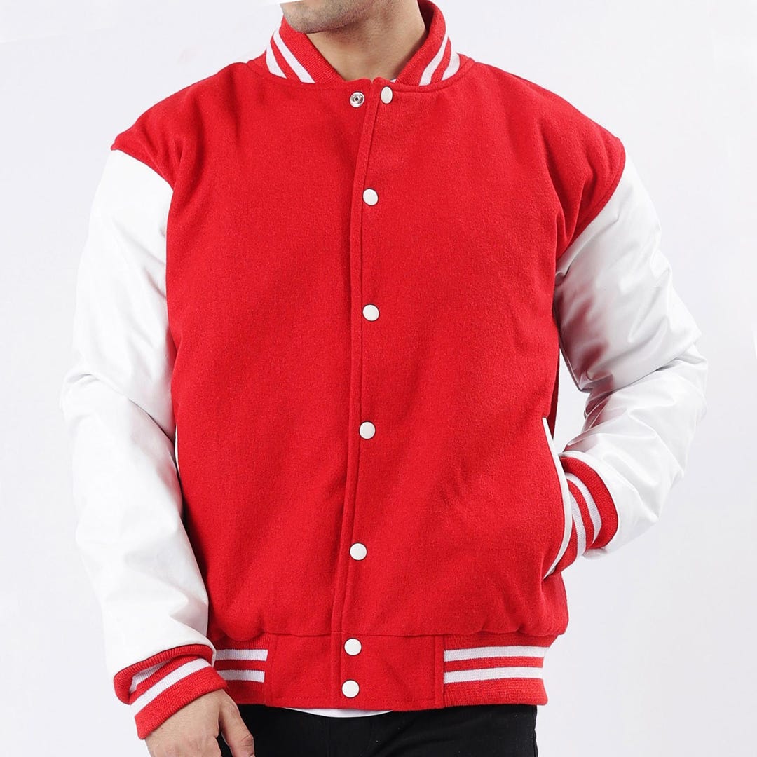 Men's Letterman Varsity Jackets, Premium Wool Body Pure Cowhide Leather ...