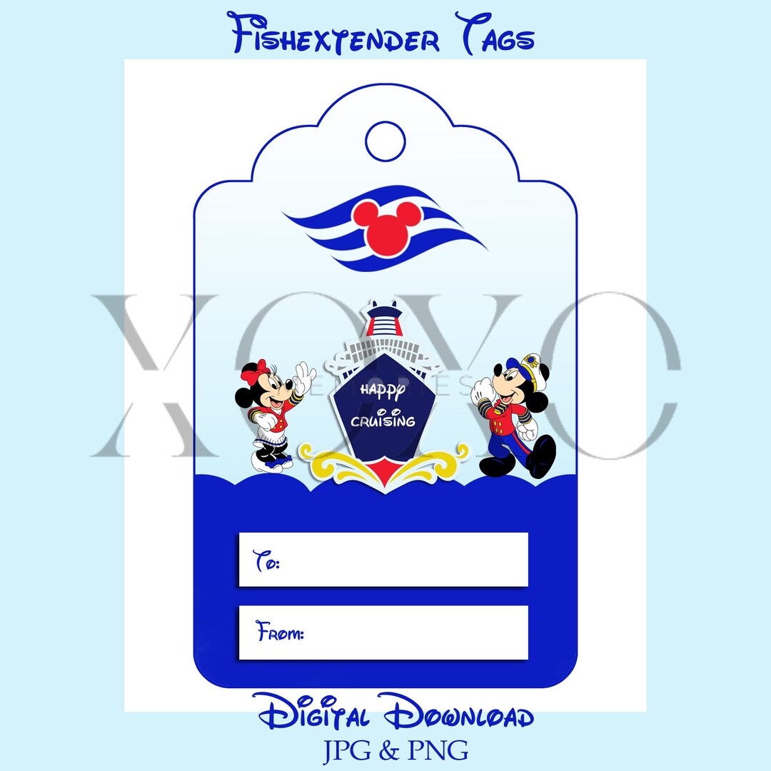 Fishextender Tags, Digital Download, Ready to Print, Cruise, DCL Cruise ...