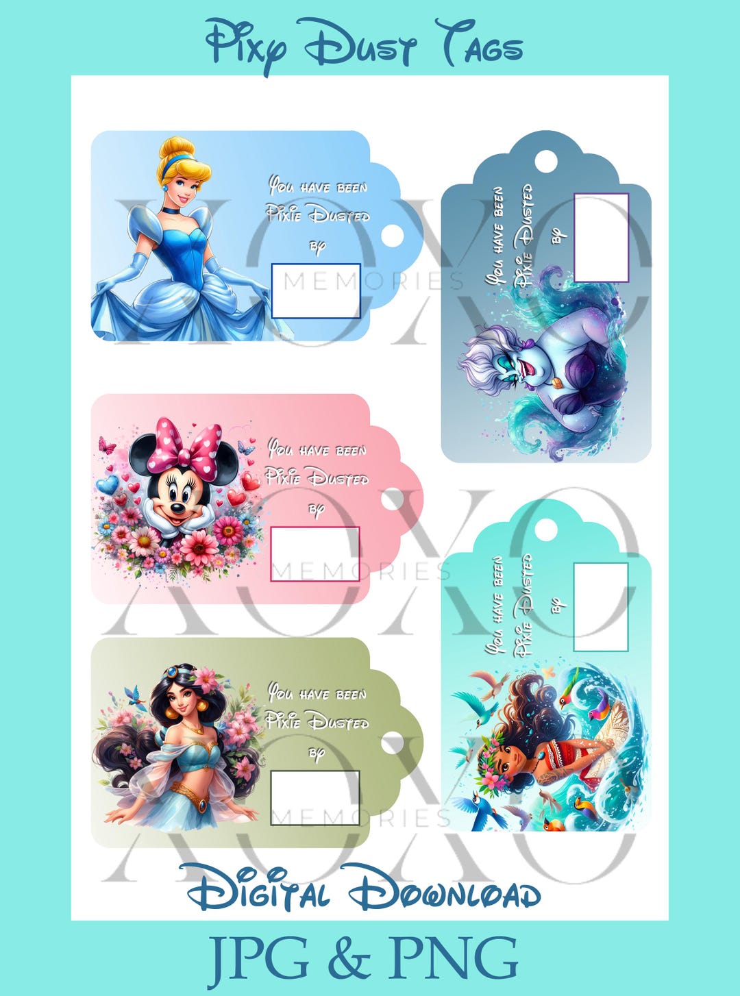 Pixie Dust Tags, Princess Inspired, Digital Download, Pixie Dust Cruise ...