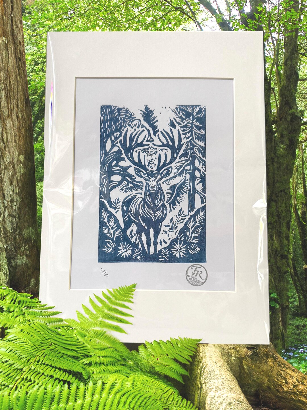 Woodland Stag: Twilight Edition (limited Edition Lino Print/ Linocut ...