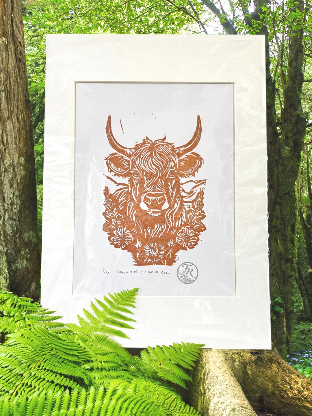Haggis the Highland Cow (limited Edition Original Lino Print/ Linocut ...