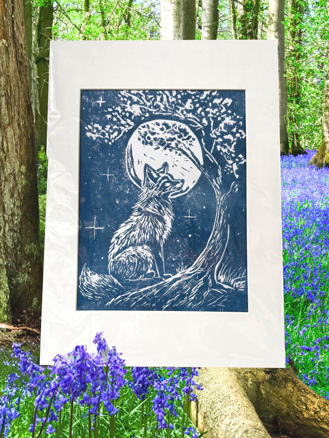 The Fox and the Moon: Twilight Fox (limited Edition Original Lino Print ...