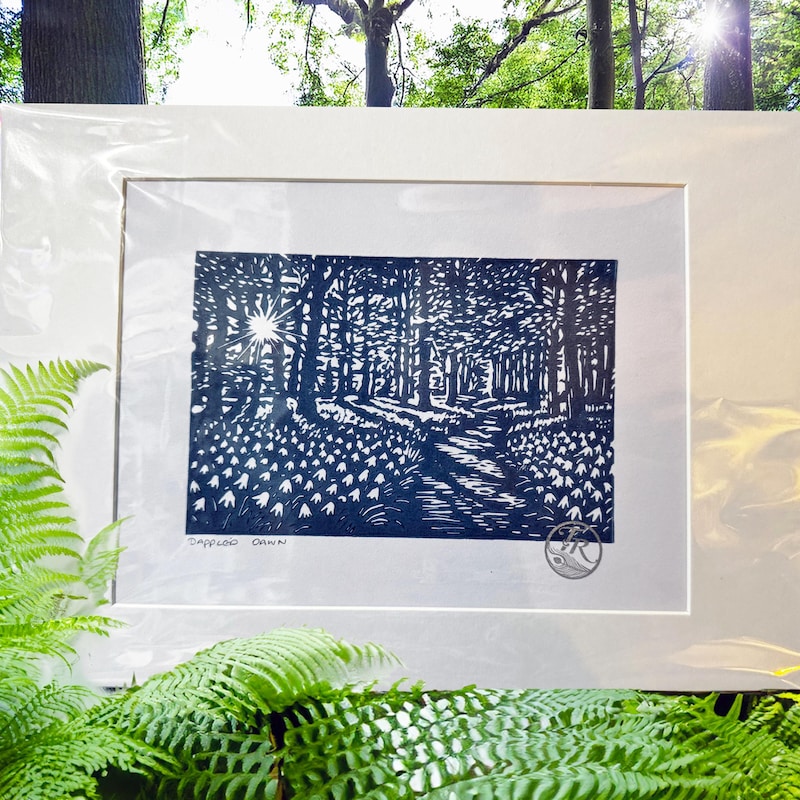 Lino Print Pine Tree - Etsy Norway