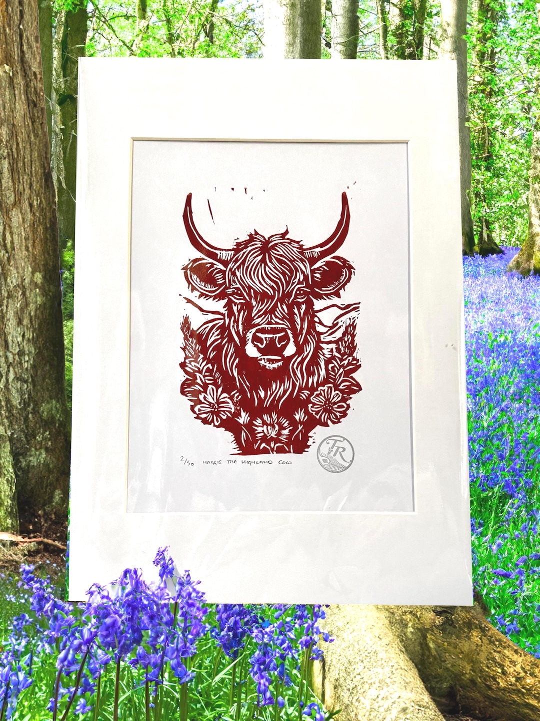 Haggis the Highland Cow (limited Edition Original Lino Print/ Linocut ...