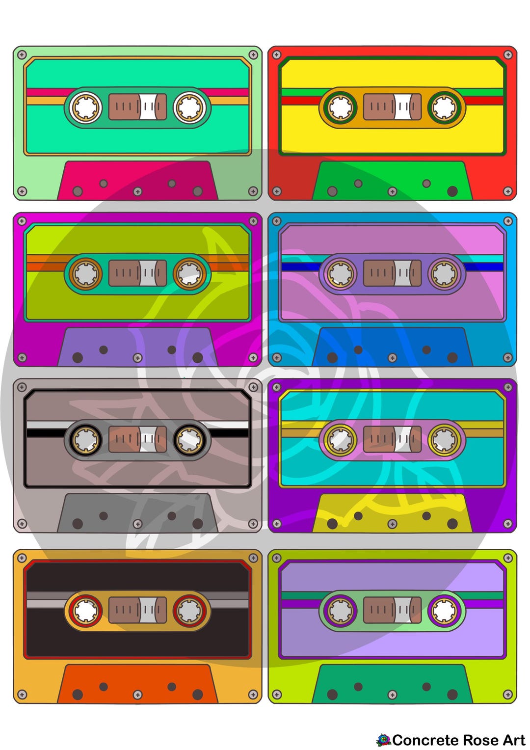 Retro Cassette Tapes Digital Print – Instant Download - Etsy