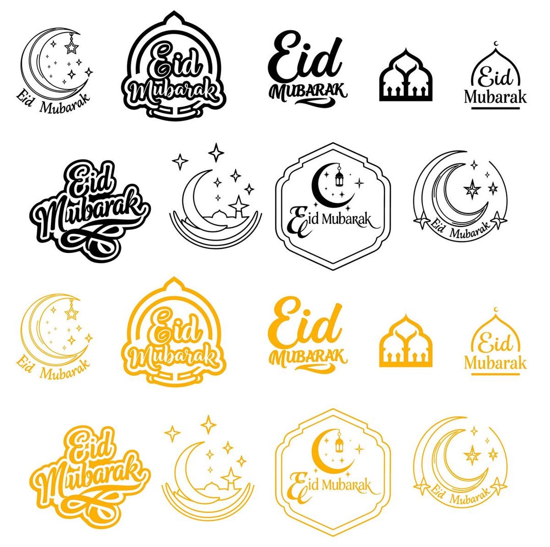Eid Mubarak Design Bundle – SVG Cutting File With Swashes (svg, Pdf ...