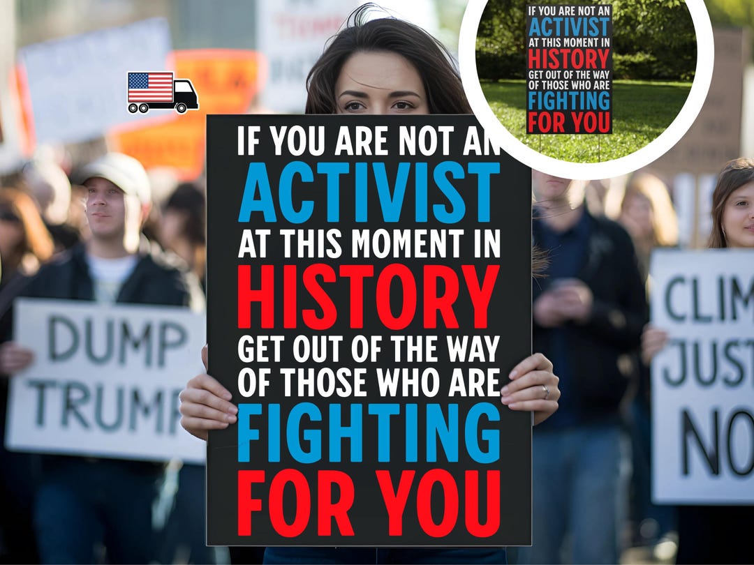 Activist Protest Sign for October 18 Protest Rally or Yard Display, Pro ...