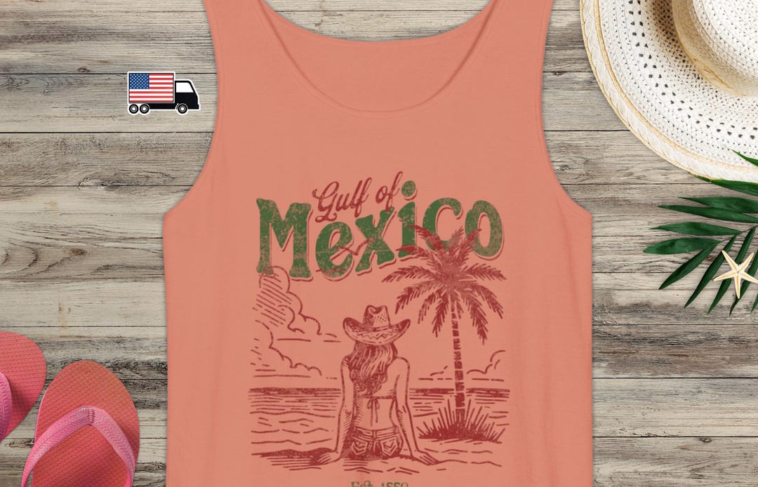 Gulf of Mexico Tank Top, Comfort Colors Tank, Retro Vintage Vibe, Girl ...