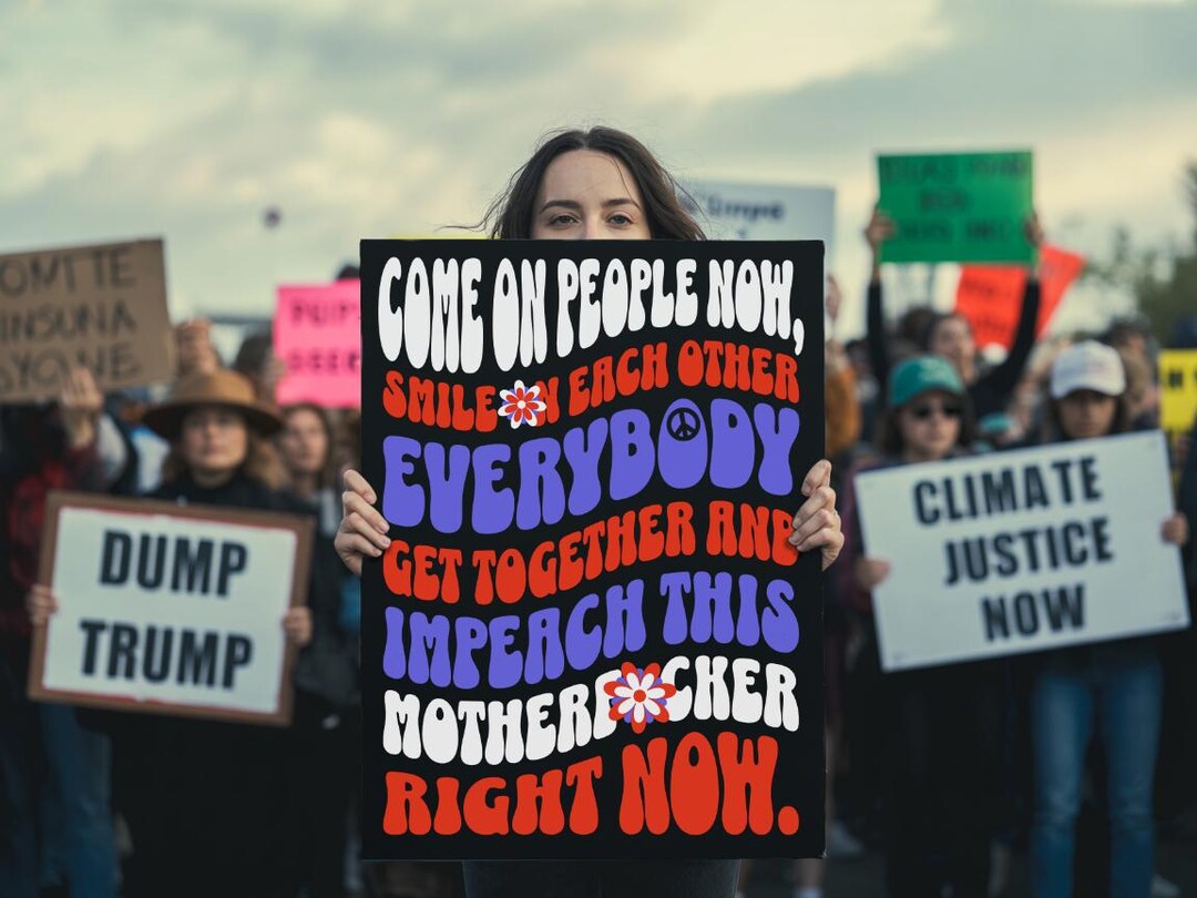 Anti Trump Protest Sign for Protest March or Yard Display, Funny Anti ...