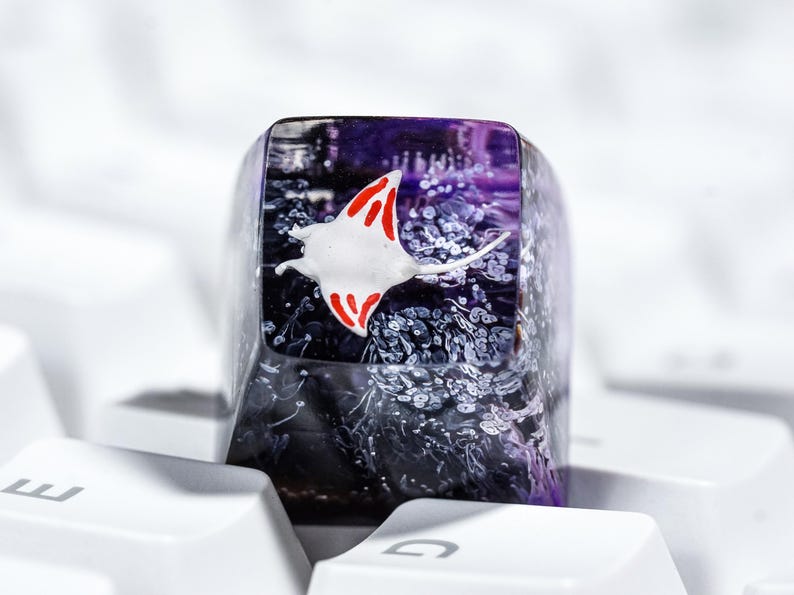 Black Manta Ray Artisan Keycap | Ocean Keycap, SA Profile Handmade ...