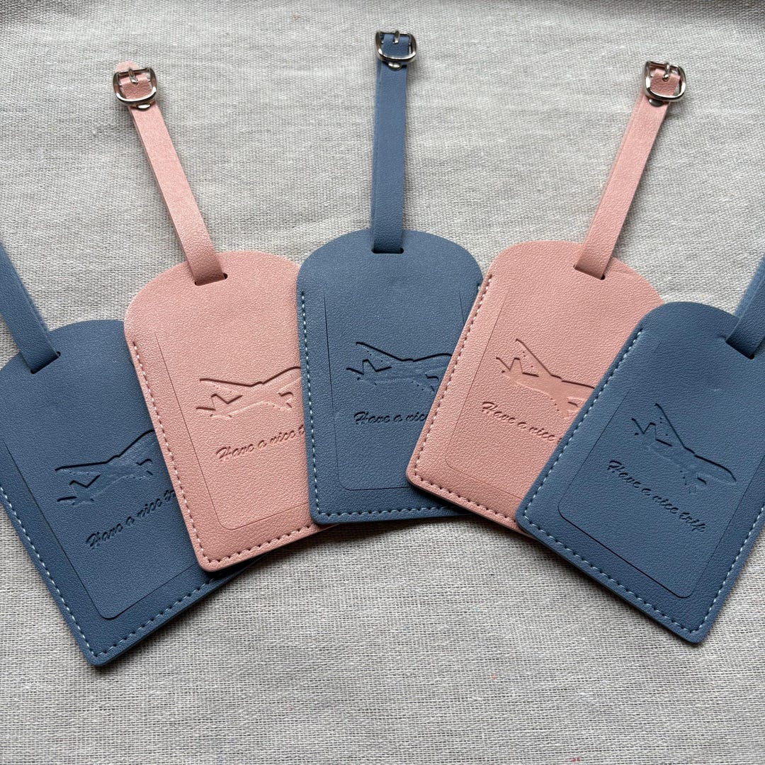 Embossed Airplane Faux Leather Luggage Tag – Travel Baggage ID - Etsy