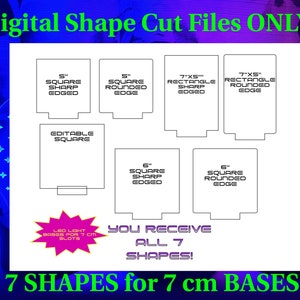 LED Light Base Shape Templates for Acrylic LED Lights/ Vector Digital ...